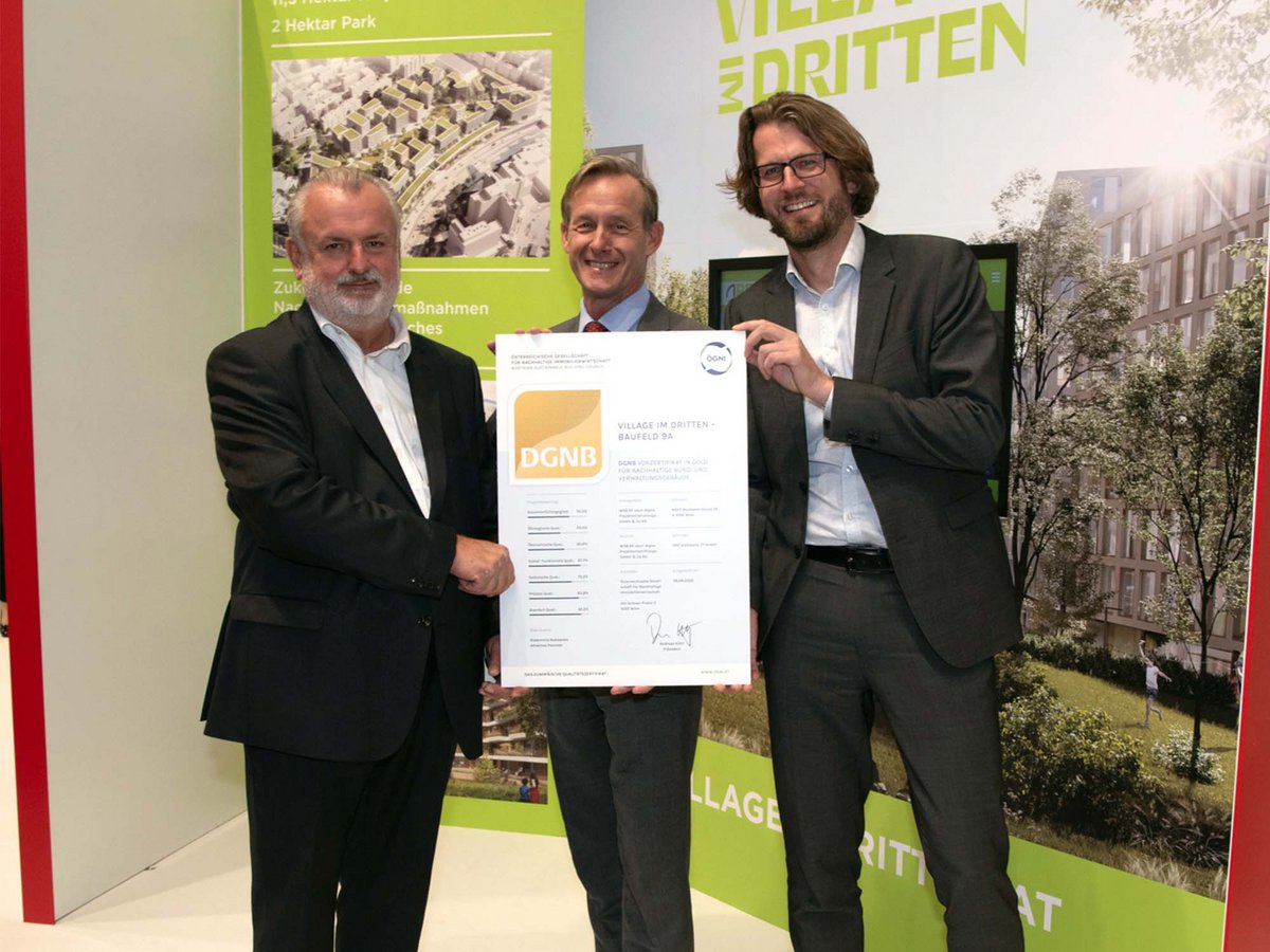 ARE Website: ÖGNI DGNB Gold-Vorzertifikat für Bürogebäude von ARE & UBM